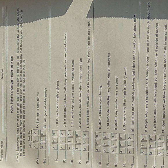 Toma | Office | Toma Test Of Mathematical Abilities Method For ...